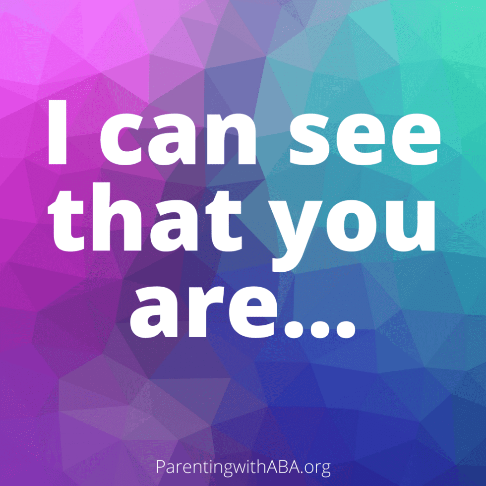 I see that... | Parenting with ABA